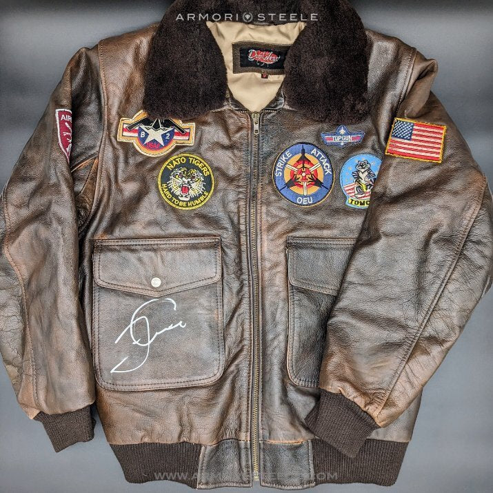 Top Gun Signed Leather Jacket Tom Cruise Autographed JSA Replica Full ...