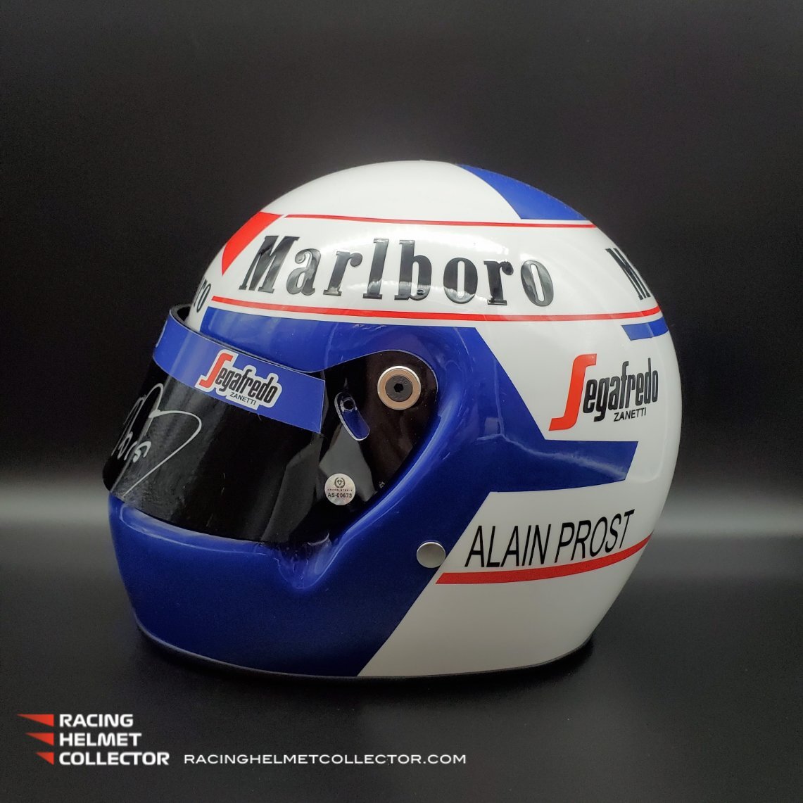 Alain Prost Signed Helmet Visor 1985 Display Tribute Full Scale 1:1 AS ...