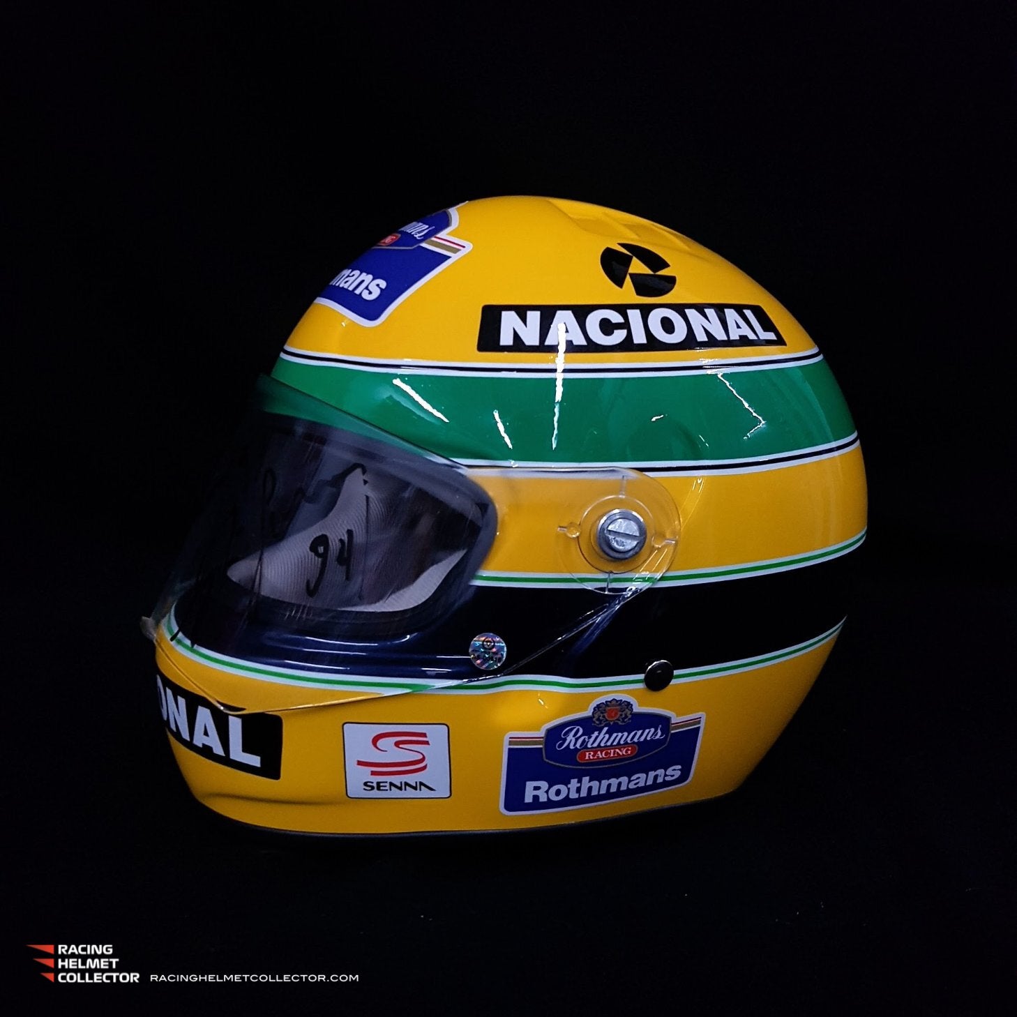 Ayrton Senna Signed Helmet 1994 Tribute Autographed Visor Dedicated to ...