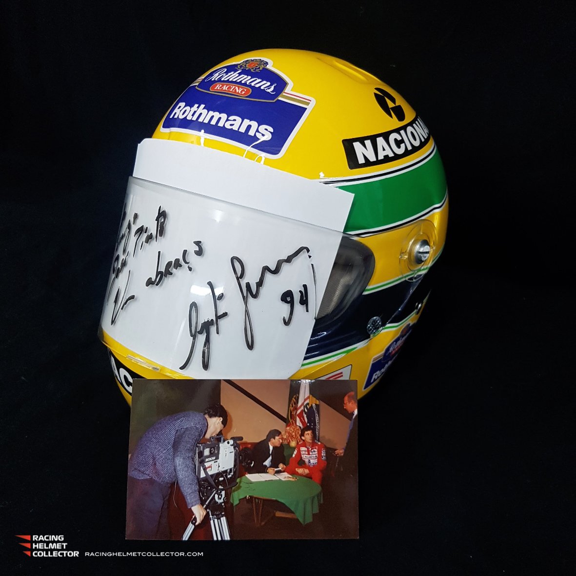 Ayrton Senna Signed Helmet 1994 Tribute Autographed Visor Dedicated to ...
