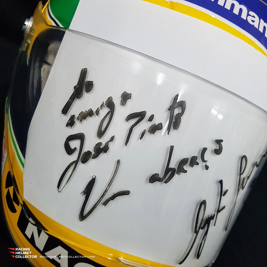 Ayrton Senna Signed Helmet 1994 Tribute Autographed Visor Dedicated to ...