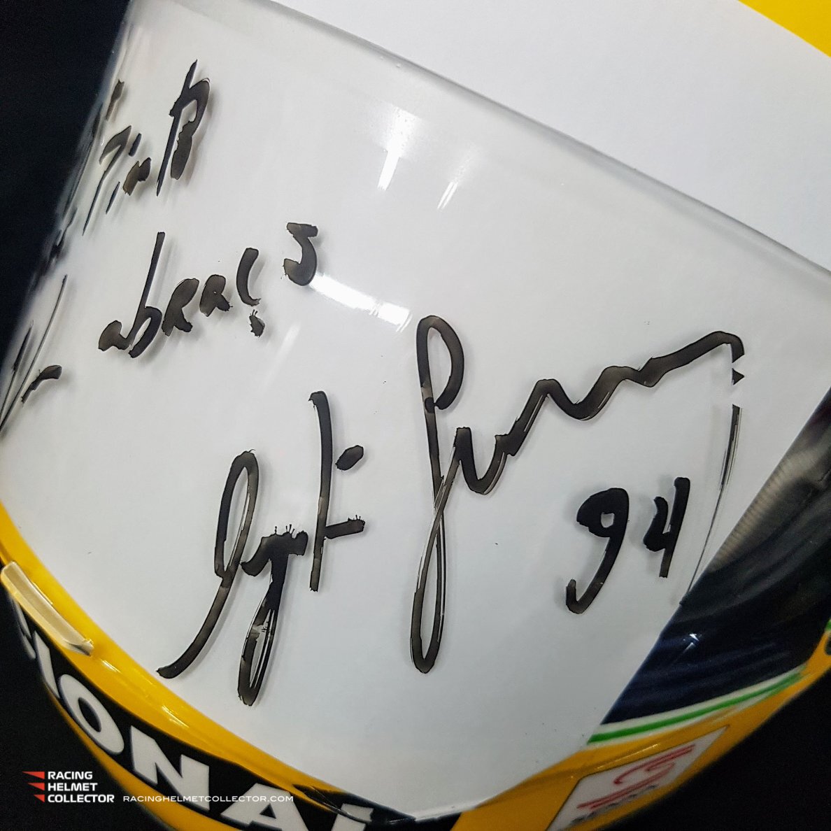Ayrton Senna Signed Helmet 1994 Tribute Autographed Visor Dedicated to ...