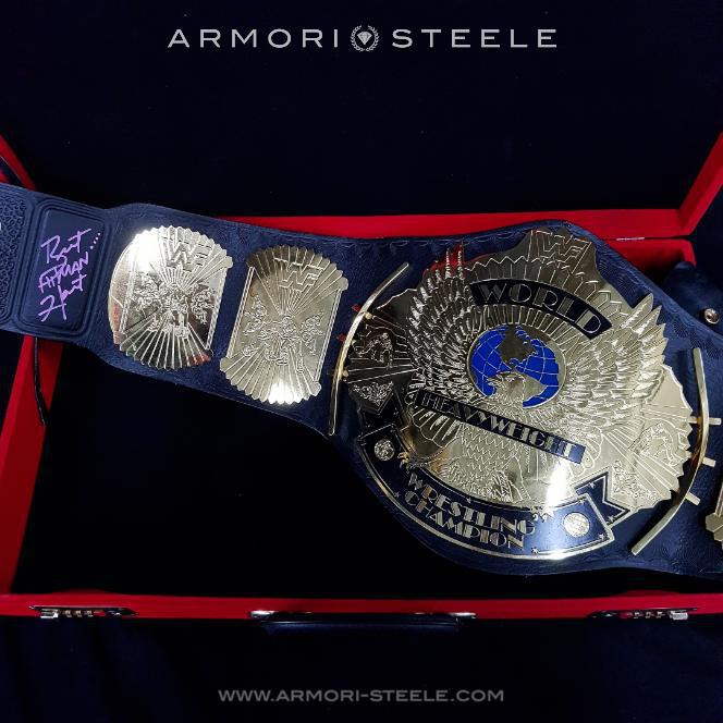 Bret Hitman Hart Signed Belt WWF Premium Replica Full Size Autographed ...