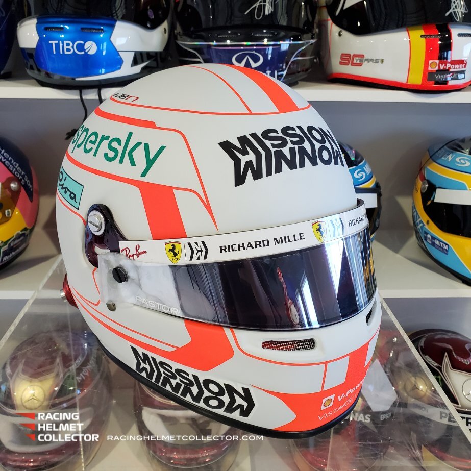 Charles Leclerc Helmet Race Worn Used Visor 2021 Mounted on Promo Helm ...
