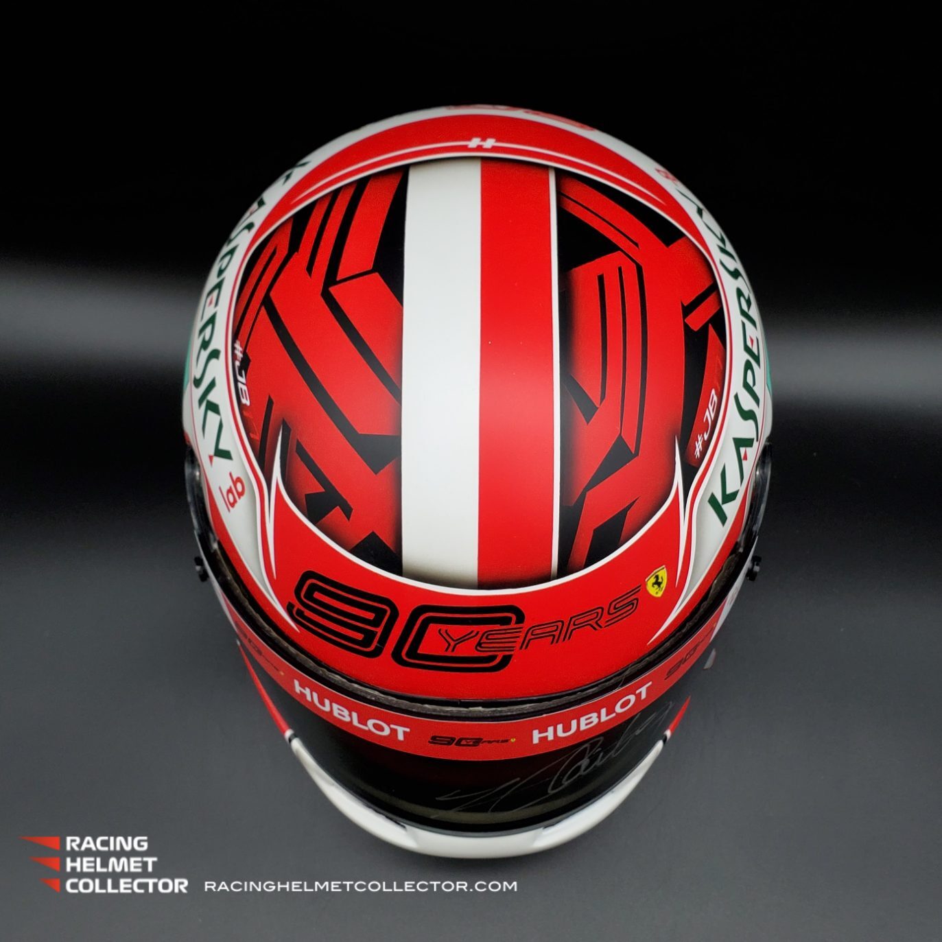 Charles Leclerc Signed Race Issued Visor 2019 90th Year Mounted On Pro ...