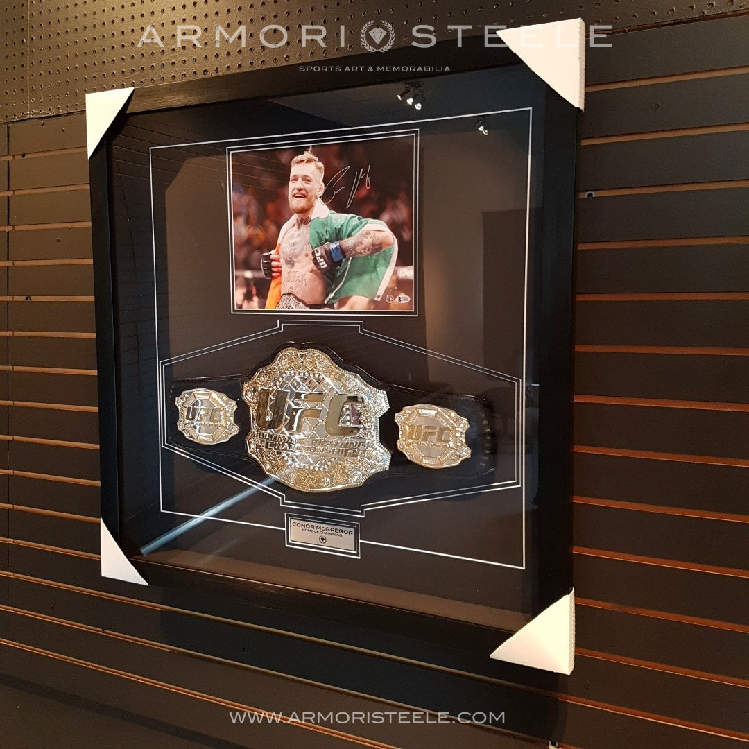 CONOR MCGREGOR SIGNED FRAME WITH OFFICIAL UFC REPLICA BELT - 10K GOLD ...
