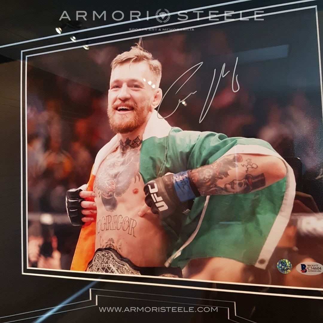 CONOR MCGREGOR SIGNED FRAME WITH OFFICIAL UFC REPLICA BELT - 10K GOLD ...