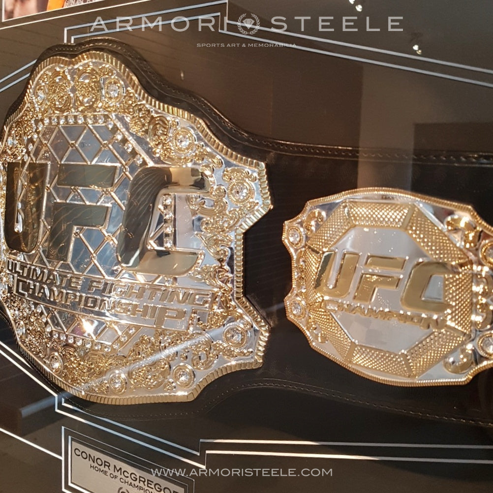 CONOR MCGREGOR SIGNED FRAME WITH OFFICIAL UFC REPLICA BELT - 10K GOLD ...