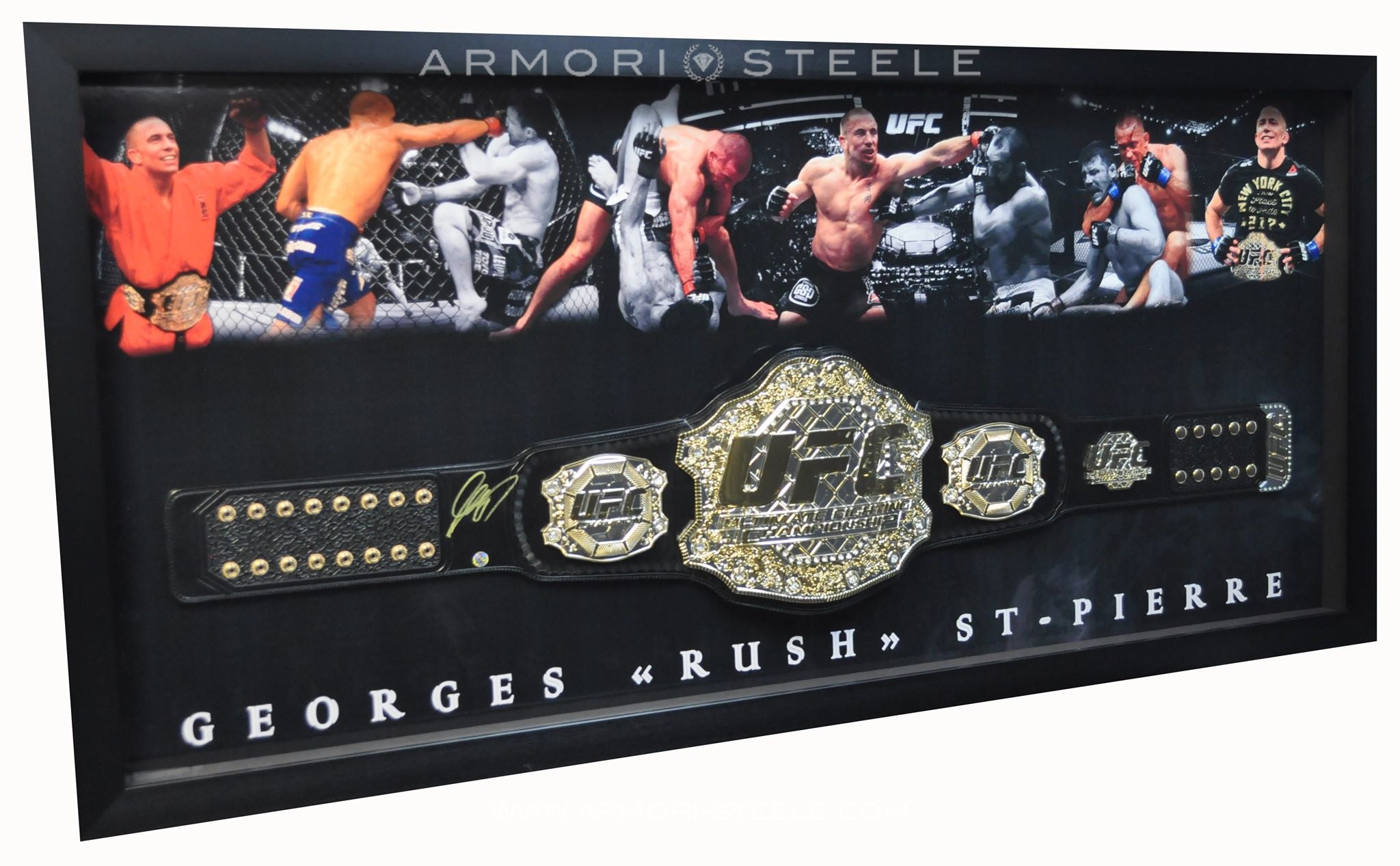 Georges St-Pierre GSP Signed Frame Belt Replica "HOF" Inscription Auto ...