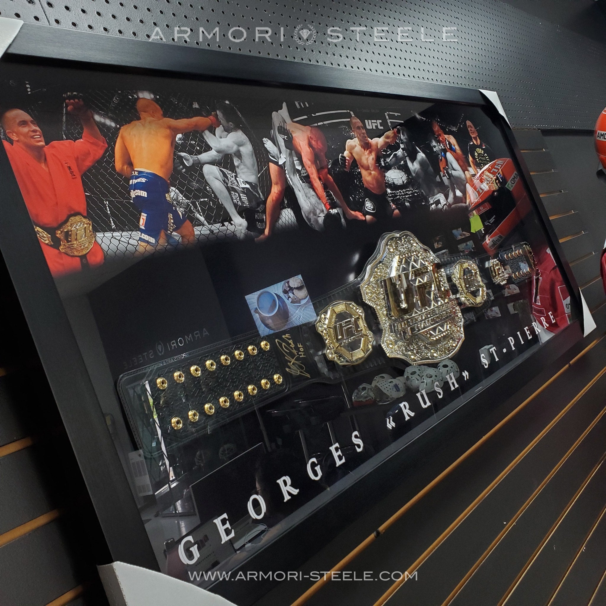 Georges St-Pierre GSP Signed Frame Belt Replica "HOF" Inscription Auto ...