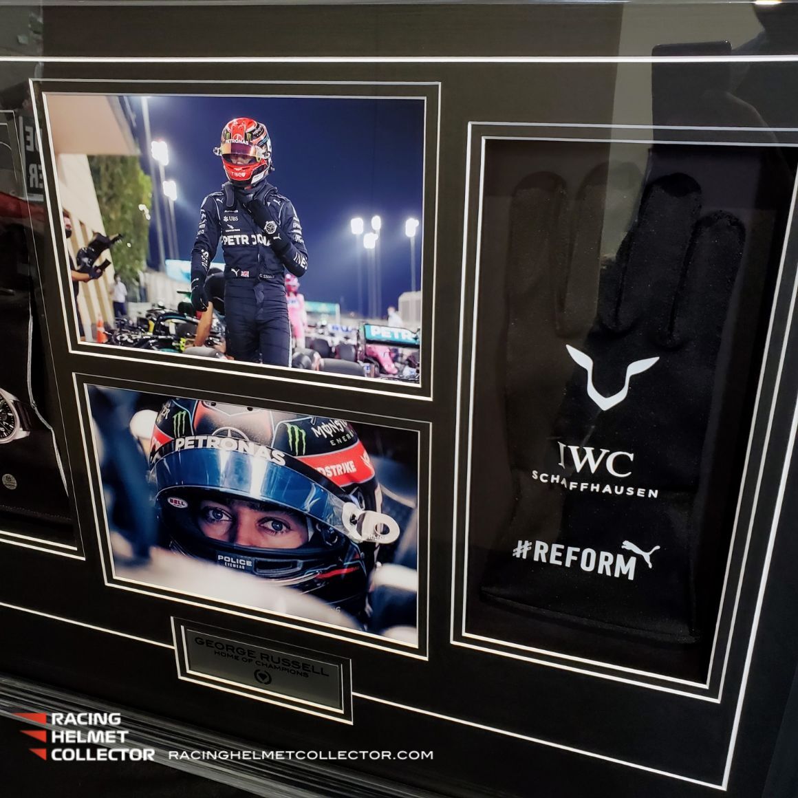 George Russell Signed Black Gloves Replica Fully Wood Framed AS-02441 ...