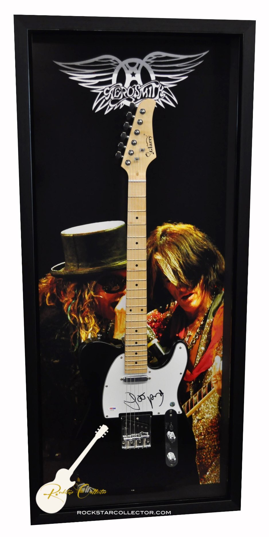 Joe Perry Aerosmith Signed Guitar Frame Premium Autographed PSA/DNA AS ...
