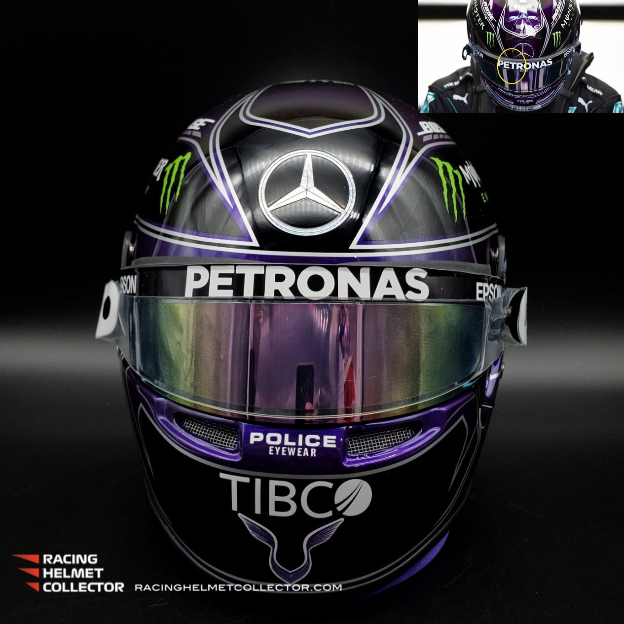 Lewis Hamilton Helmet Race Worn Used Visor Mounted On Promo Helmet PHO ...