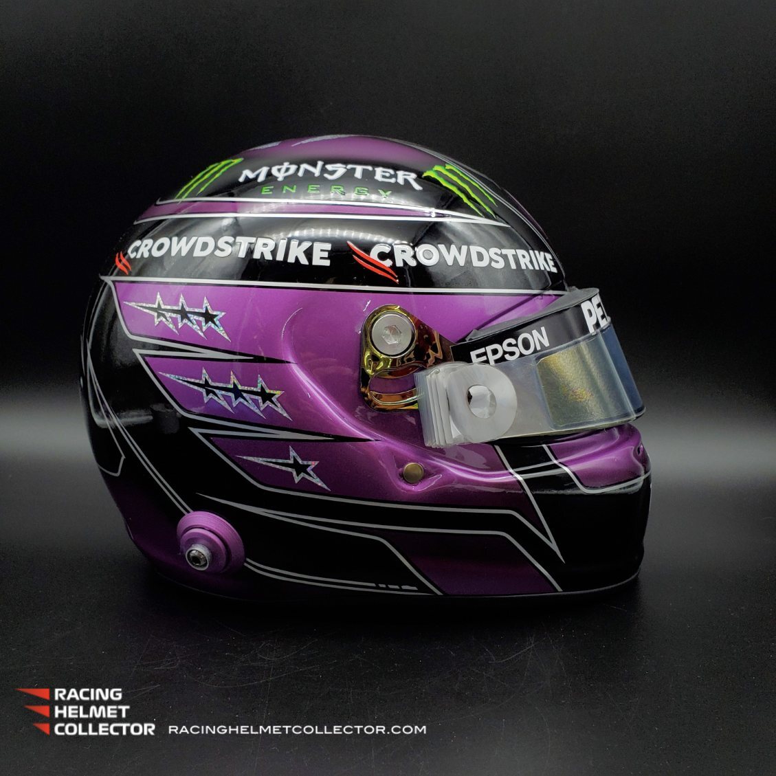 Lewis Hamilton Helmet Race Worn Used Visor Mounted On Promo Helmet Bla ...