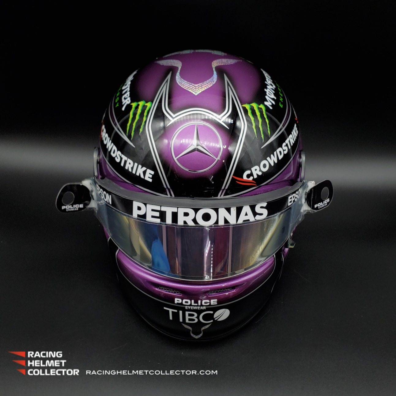 Lewis Hamilton Helmet Race Worn Used Visor Mounted On Promo Helmet Bla ...