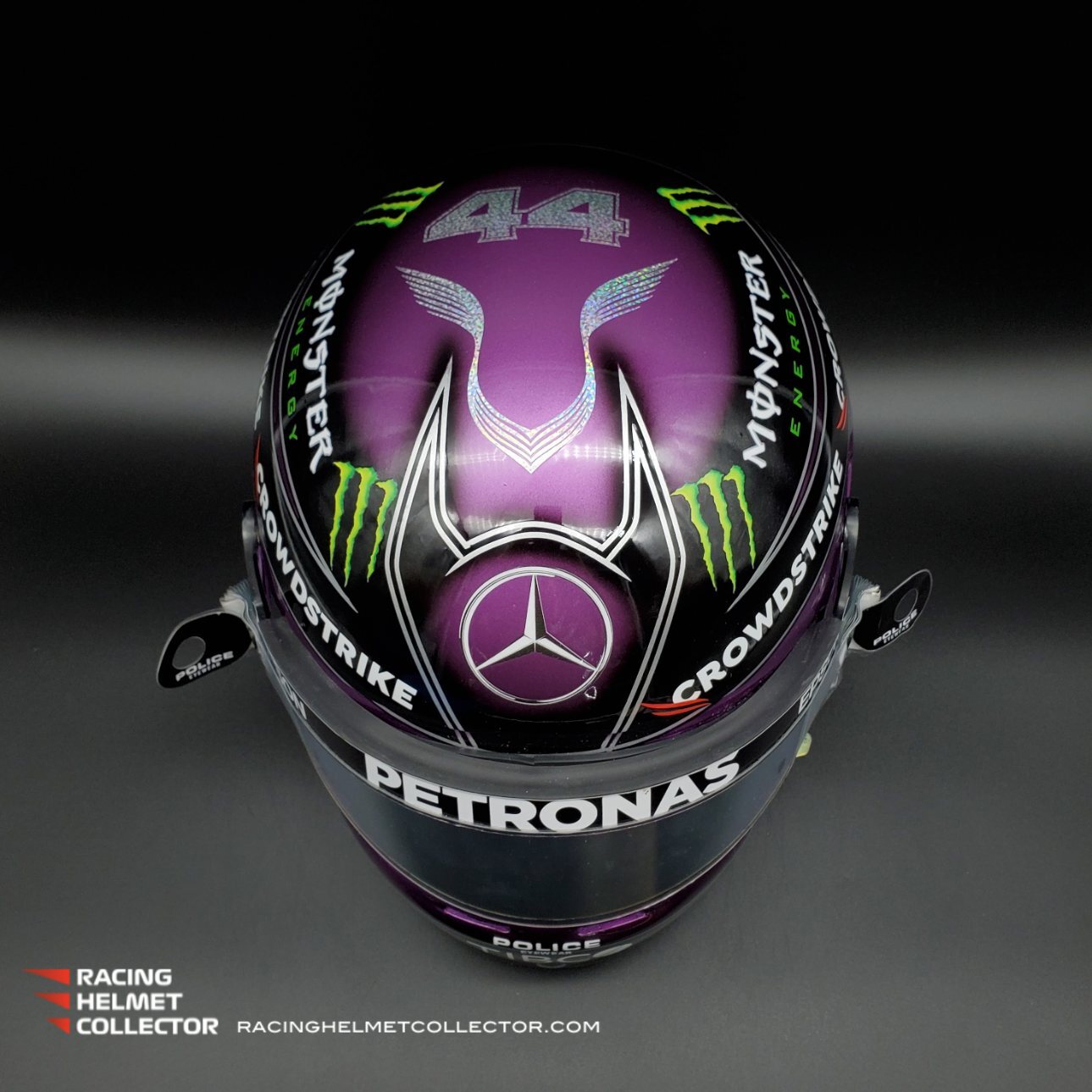 Lewis Hamilton Helmet Race Worn Used Visor Mounted On Promo Helmet Bla ...