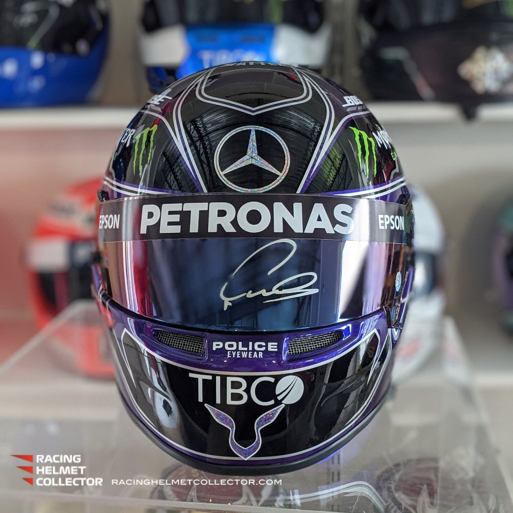 Lewis Hamilton Signed Helmet Race Issued Visor 2020 Mounted on PROMO B ...