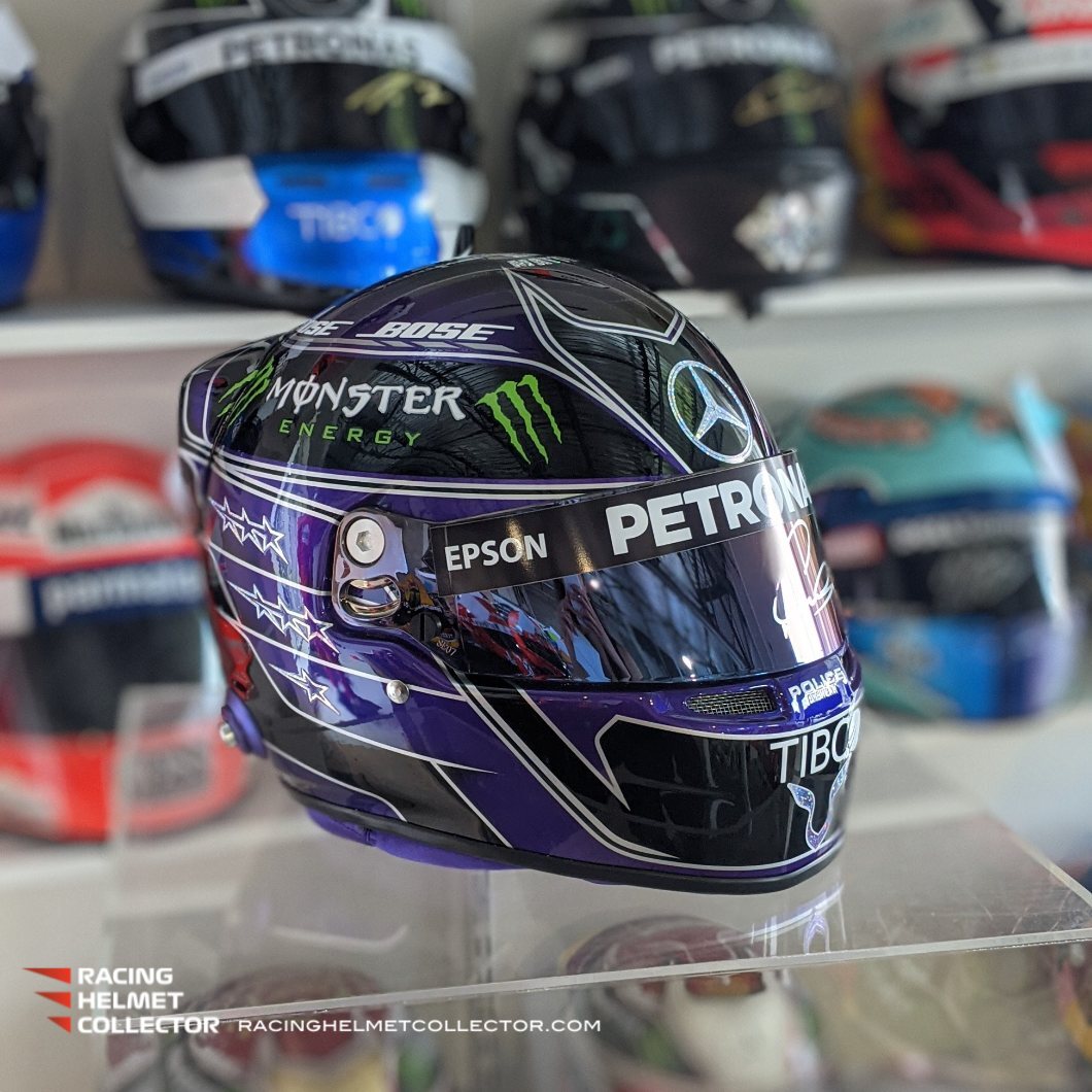 Lewis Hamilton Signed Helmet Race Issued Visor 2020 Mounted on PROMO B ...