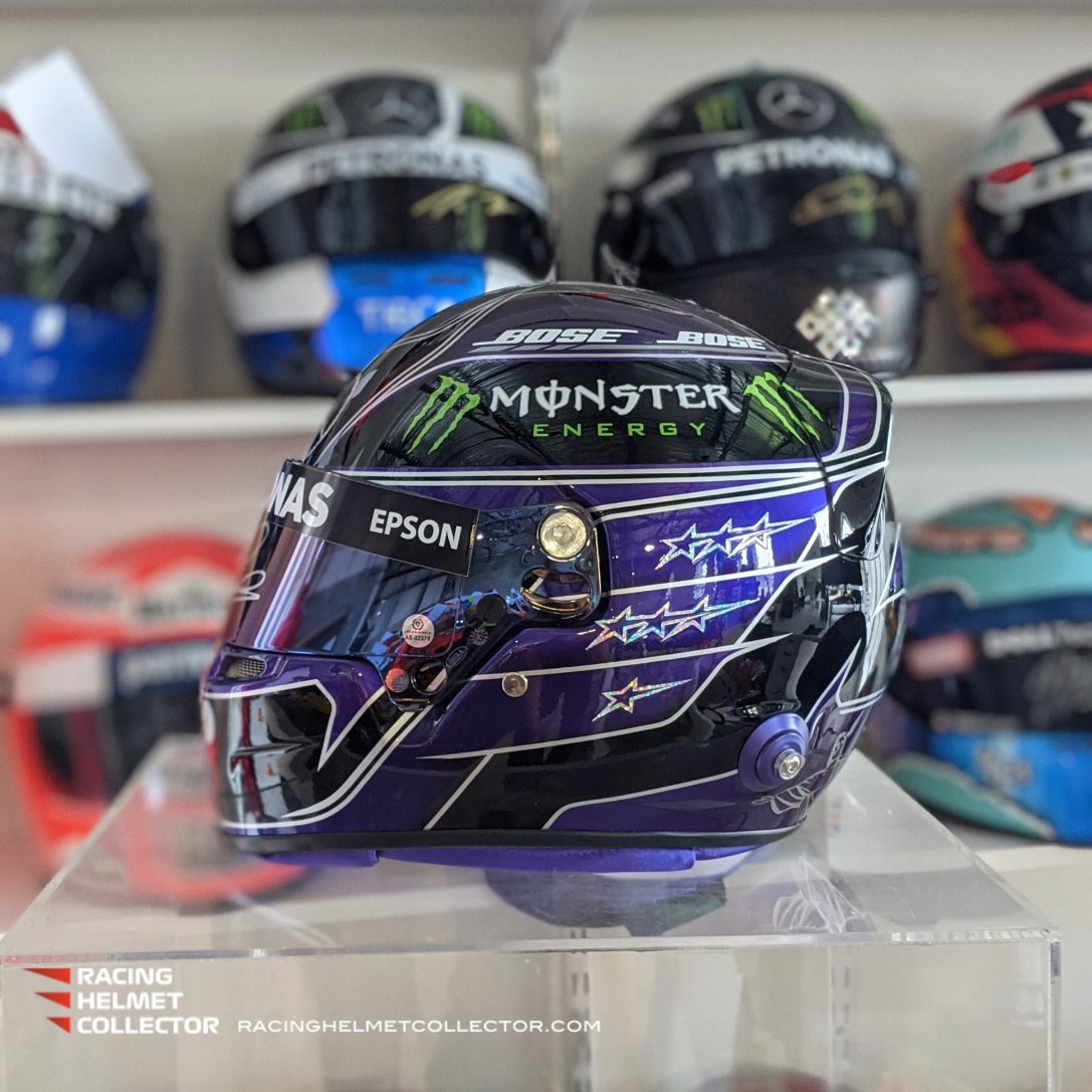 Lewis Hamilton Signed Helmet Race Issued Visor 2020 Mounted on PROMO B ...