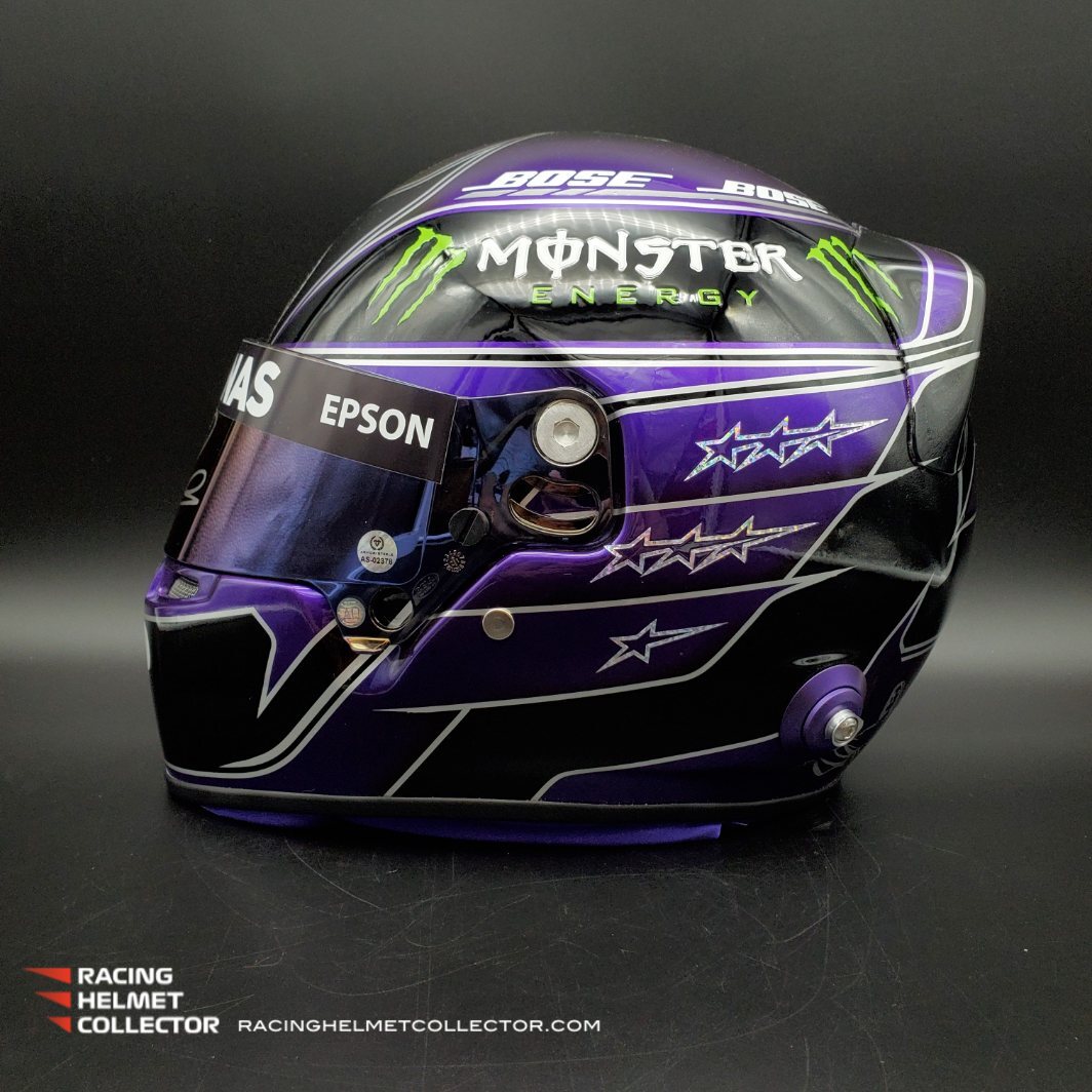 Lewis Hamilton Signed Helmet Race Issued Visor 2020 Mounted on PROMO B ...