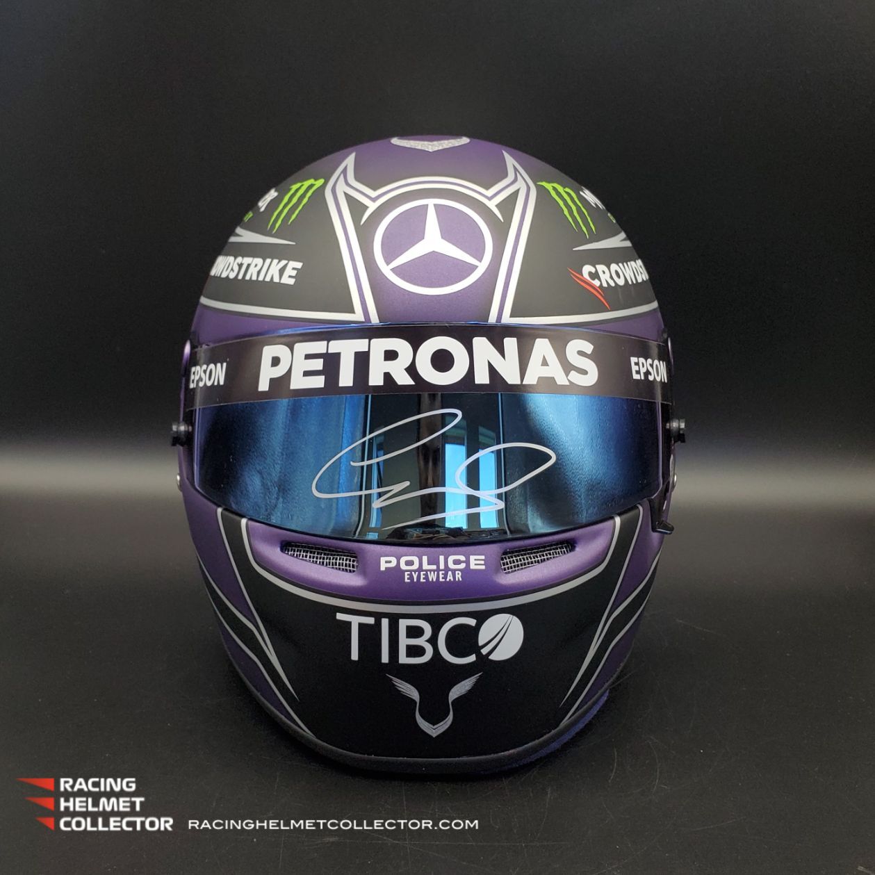 Lewis Hamilton Signed Helmet Visor 2021 Black & Purple Autographed 1:1 ...