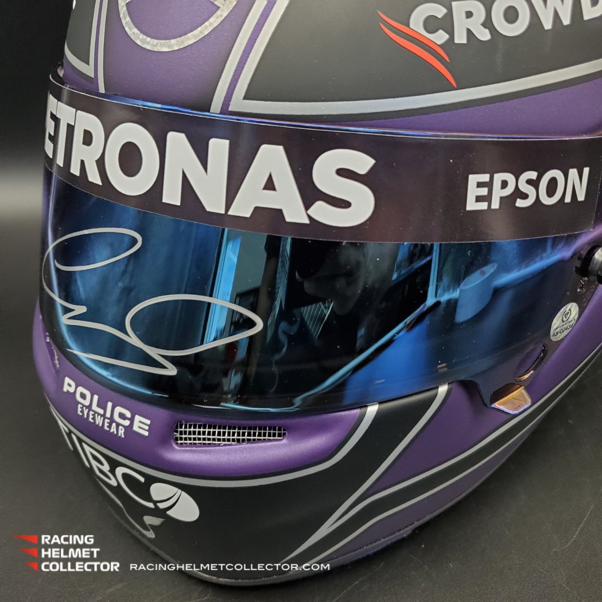 Lewis Hamilton Signed Helmet Visor 2021 Black & Purple Autographed 1:1 ...