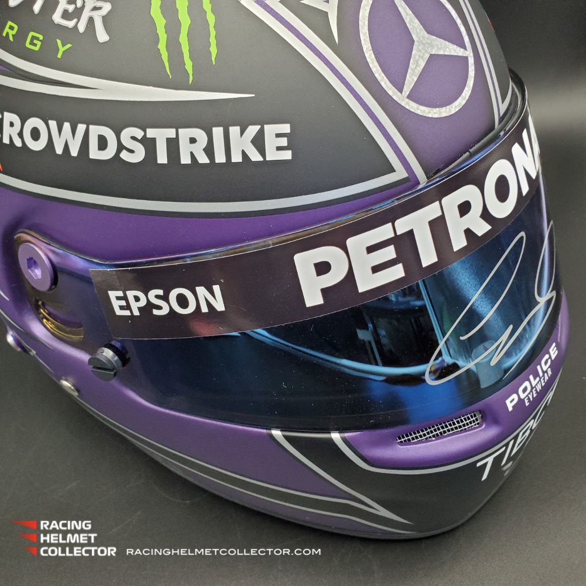 Lewis Hamilton Signed Helmet Visor 2021 Black & Purple Autographed 1:1 ...
