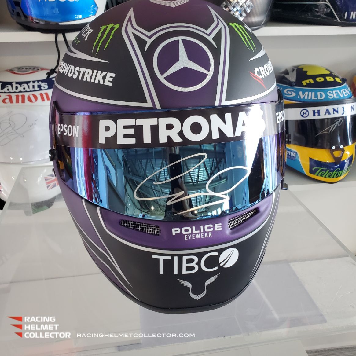 Lewis Hamilton Signed Helmet Visor 2021 Black & Purple Autographed 1:1 ...