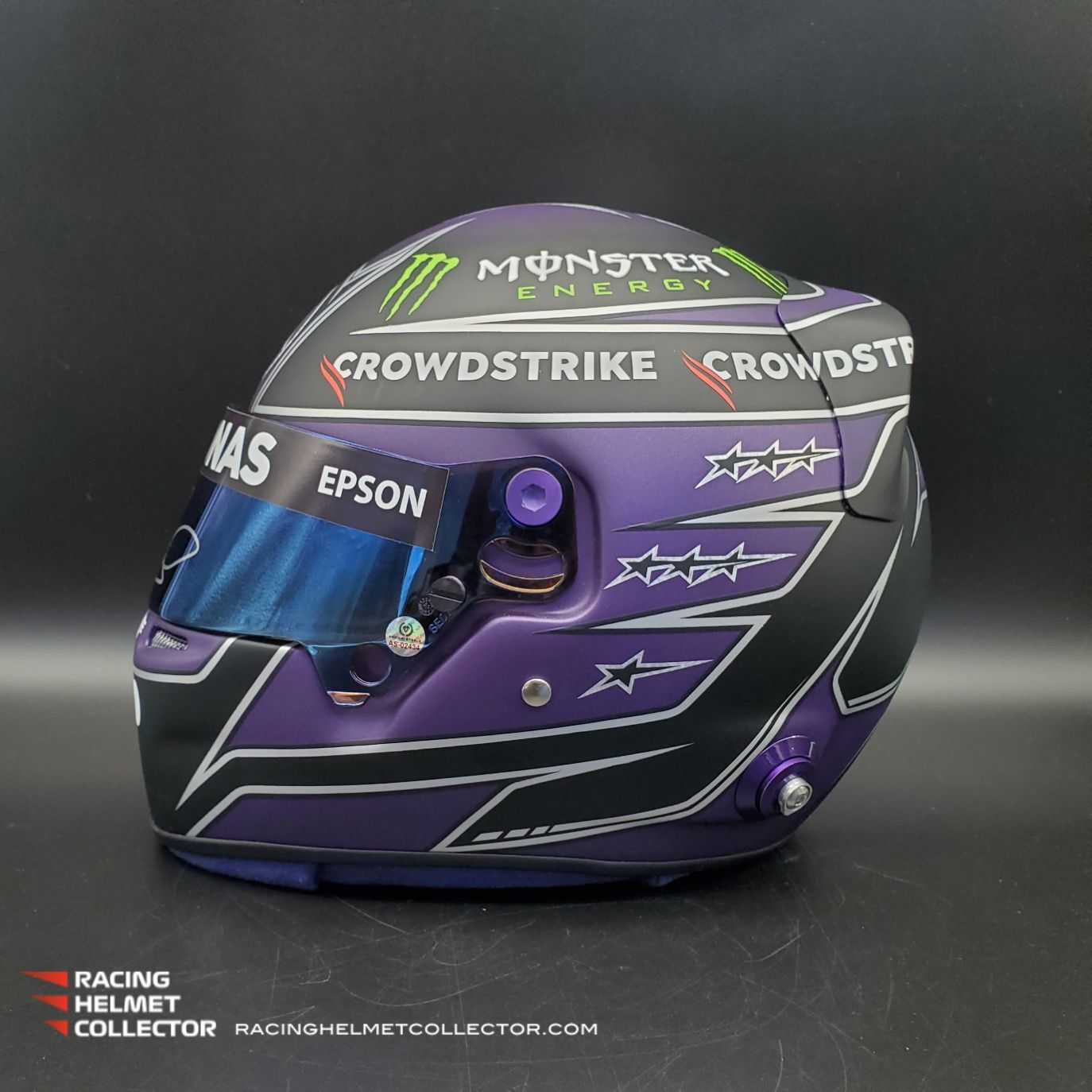 Lewis Hamilton Signed Helmet Visor 2021 Black & Purple Autographed 1:1 ...