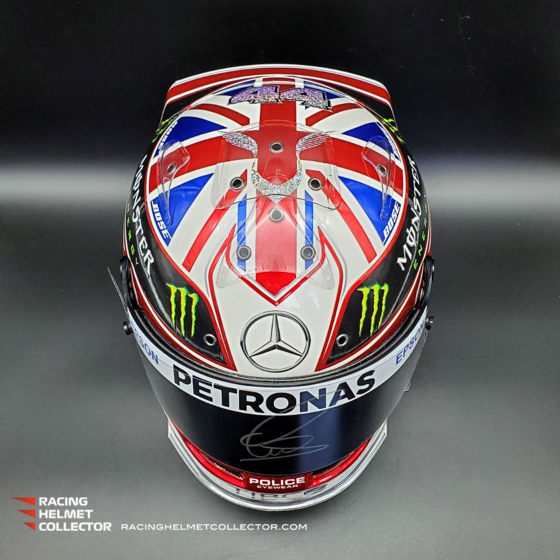 Lewis Hamilton Signed Helmet Visor TEAR-OFF 2019 White Silverstone Eng ...