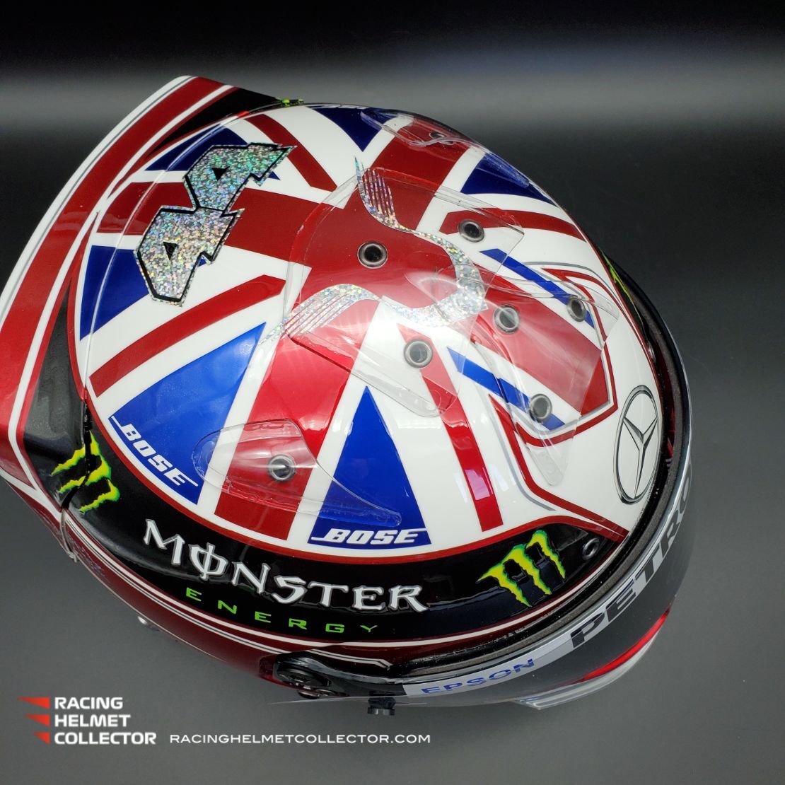 Lewis Hamilton Signed Helmet Visor TEAR-OFF 2019 White Silverstone Eng ...