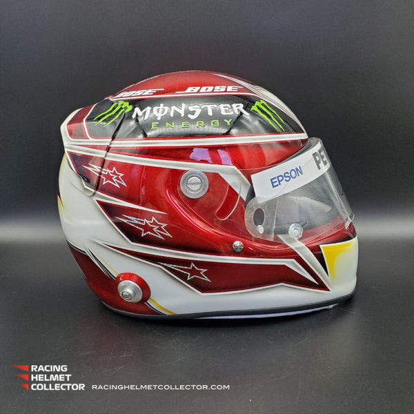 Lewis Hamilton Signed Visor TEAR-OFF Mounted on Promo Helmet 2019 Whit ...