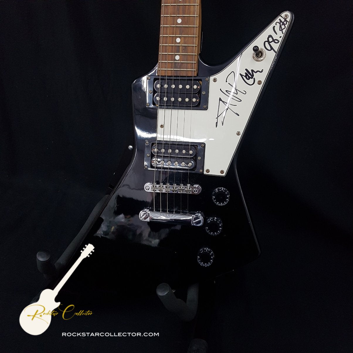 Metallica Signed Guitar Frame Premium ESP Gibson Explorer Replica Hetf ...