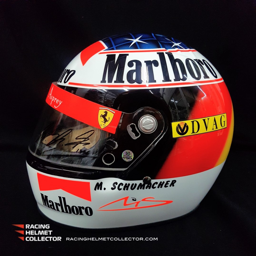 Michael Schumacher Signed Helmet 1996 Inscribed Display Tribute Clear ...