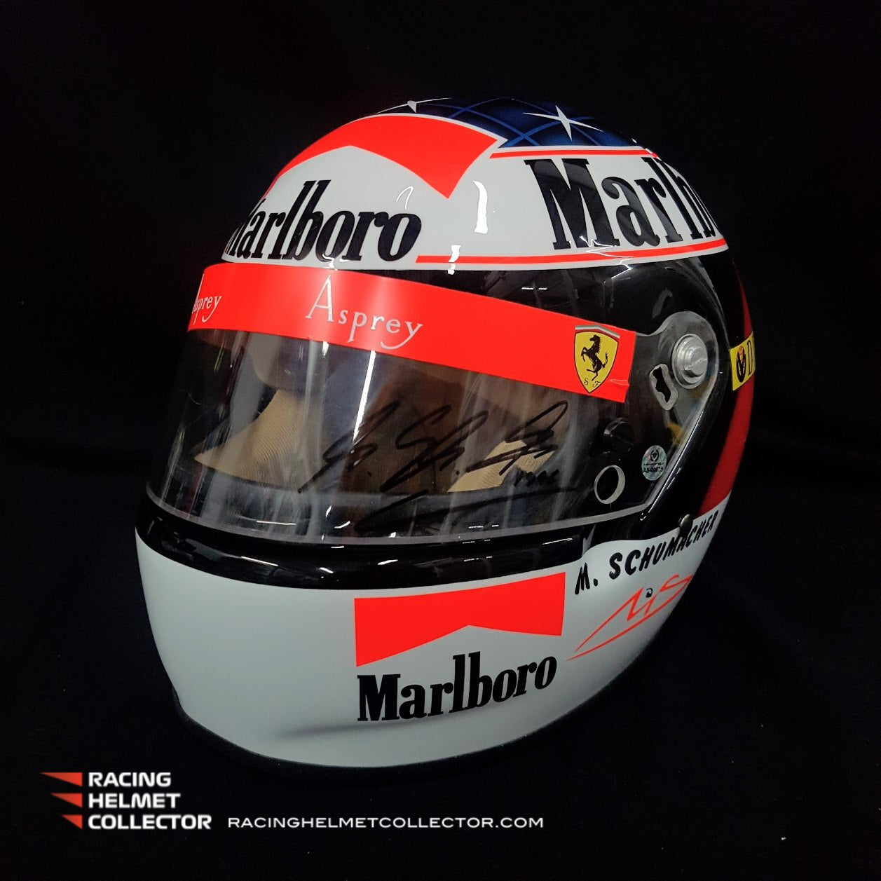 Michael Schumacher Signed Helmet 1996 Inscribed Display Tribute Clear ...