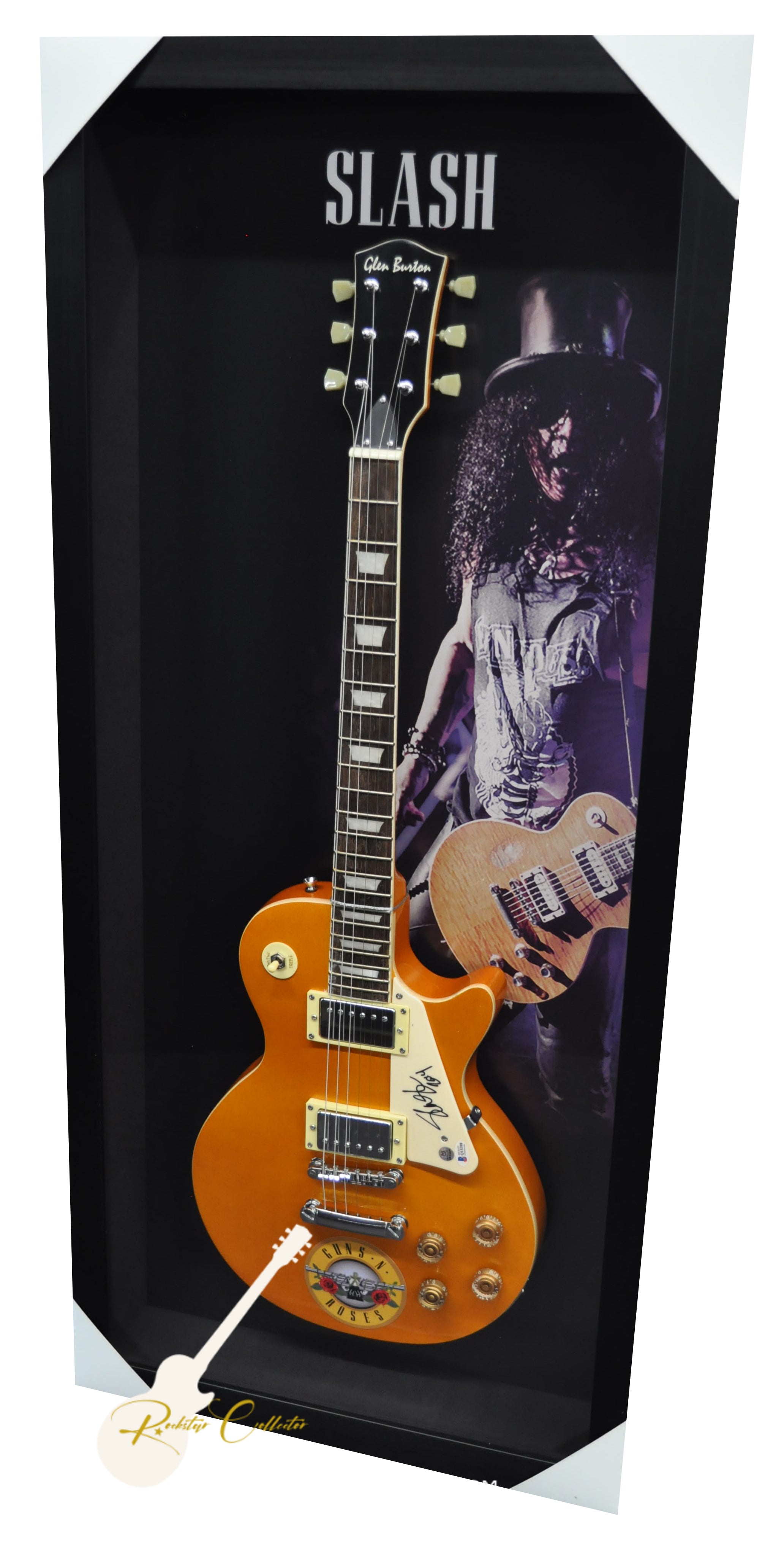 Slash Guns N' Roses Signed Guitar Frame Premium Autographed Gold Gibso ...