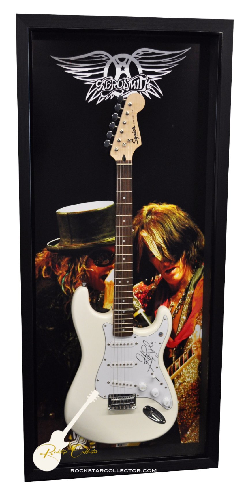 Steven Tyler Aerosmith Signed Guitar Premium Frame Autographed Fender ...